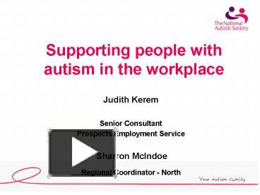 Supporting people with autism in the workplace presentation | free to view