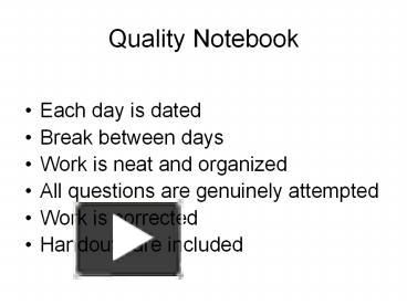 PPT – Quality Notebook PowerPoint presentation | free to view - id ...