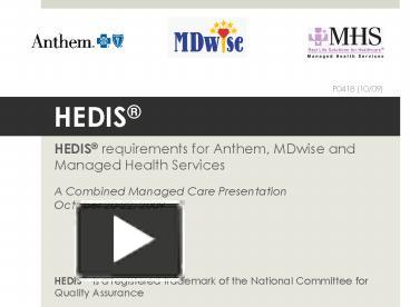 HEDIS presentation | free to view