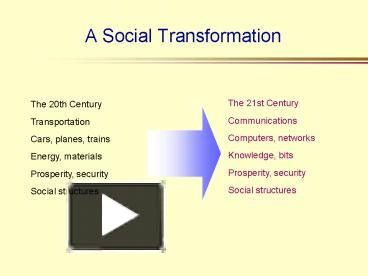 A Social Transformation presentation | free to view