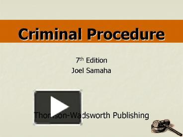 Criminal Procedure presentation | free to view
