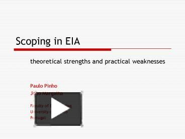 Scoping in EIA presentation | free to view