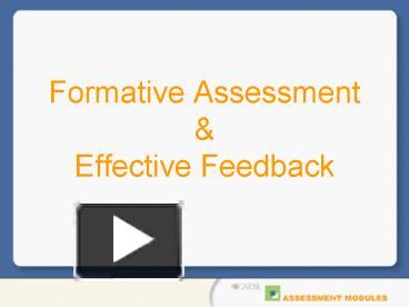 Formative Assessment presentation | free to view