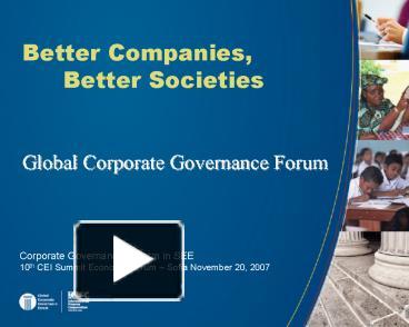 PPT – Global Corporate Governance Forum PowerPoint presentation | free ...