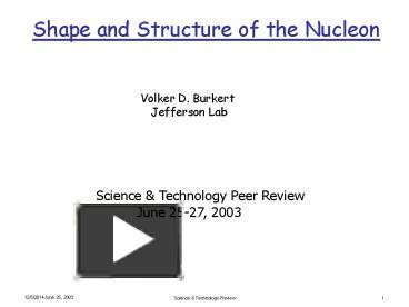 PPT – Shape and Structure of the Proton PowerPoint presentation | free ...