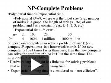 NP-Complete Problems presentation | free to download