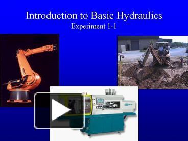 Introduction to Basic Hydraulics presentation | free to view