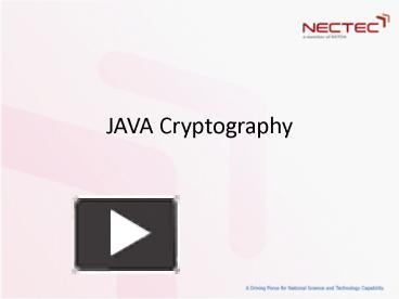 JAVA Cryptography presentation | free to view