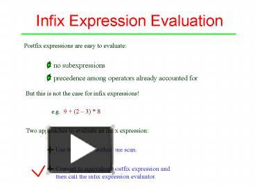 Infix Expression Evaluation presentation | free to view