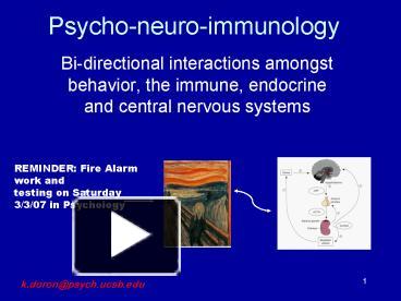 Psychoneuroimmunology presentation | free to view
