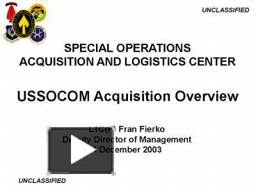 UNCLASSIFIED presentation | free to view