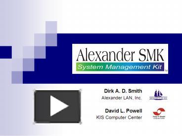 Dirk A. D. Smith presentation | free to view