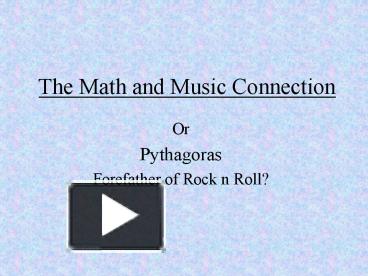 The Math and Music Connection presentation | free to view