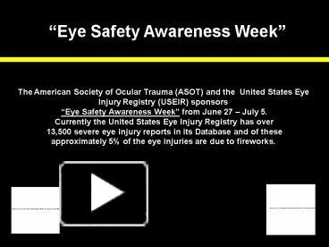 Eye Safety Awareness Week presentation | free to view
