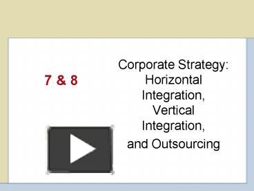 Corporate Strategy: Horizontal Integration, Vertical Integration ...
