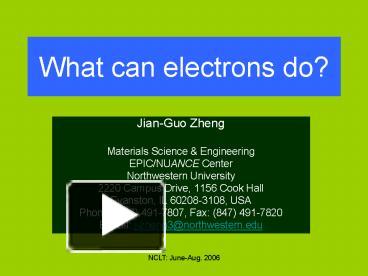 PPT – What can electrons do PowerPoint presentation | free to view - id ...