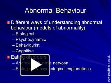 Abnormal Behaviour presentation | free to download