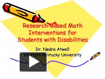 ResearchBased Math Interventions for Students with Disabilities ...