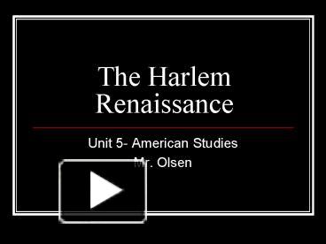 PPT – The Harlem Renaissance PowerPoint presentation | free to view ...