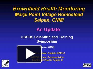 Brownfield Health Monitoring Marpi Point Village Homestead Saipan, CNMI ...