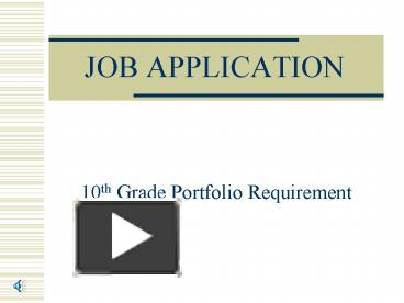 JOB APPLICATION presentation | free to view