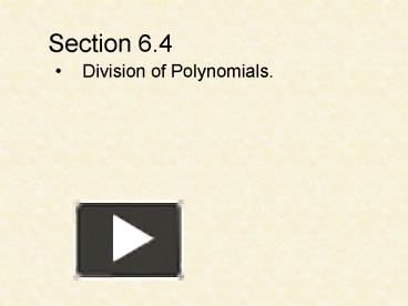 PPT – Division of Polynomials' PowerPoint presentation | free to view ...