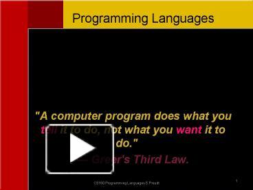 Programming Languages presentation | free to view