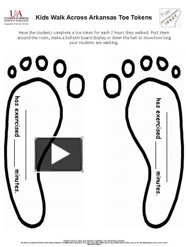 Toe Token Foot Prints for Kids Walk Across Arkansas Program PowerPoint ...