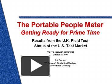 PPT – The Portable People Meter PowerPoint presentation | free to view ...