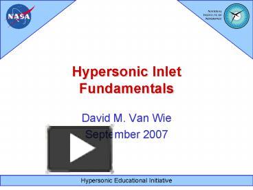 Hypersonic Inlet Fundamentals presentation | free to view