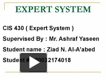 EXPERT SYSTEM presentation | free to view