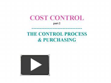 COST CONTROL presentation | free to download