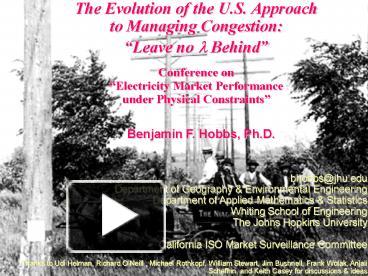 PPT – The Evolution of the U.S. Approach to Managing Congestion ...