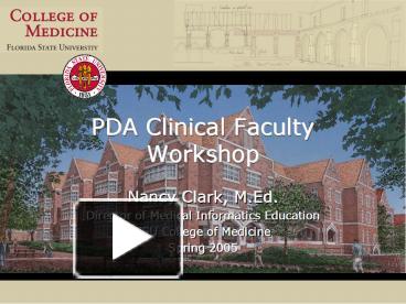 PPT – PDA Clinical Faculty Workshop PowerPoint presentation | free to ...