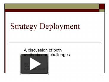 Strategy Deployment presentation | free to view