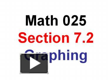 PPT – Math 025 Section 7.2 Graphing PowerPoint presentation | free to ...