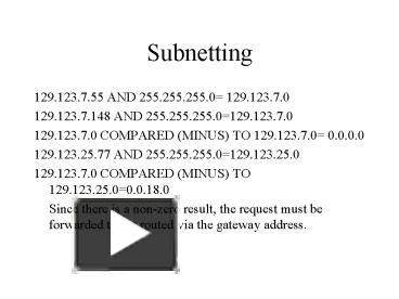 Subnetting presentation | free to view