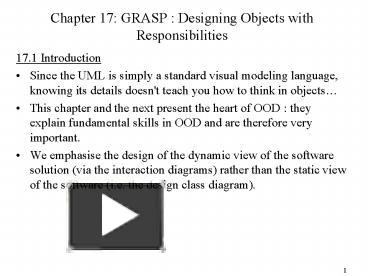 Chapter 17: GRASP : Designing Objects with Responsibilities ...