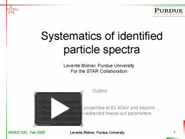 PPT – Systematics of identified particle spectra PowerPoint ...