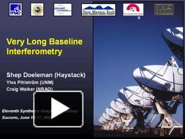 Very Long Baseline Interferometry presentation | free to download