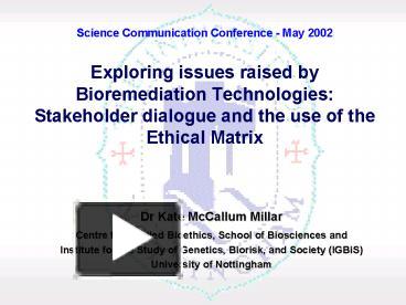 PPT – Dr Kate McCallum Millar PowerPoint presentation | free to view ...