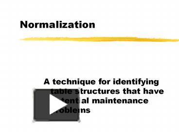 Normalization presentation | free to download