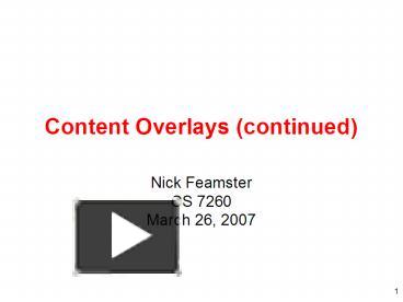 PPT – Content Overlays continued PowerPoint presentation | free to ...