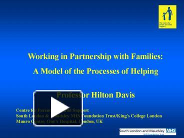 PPT – The Family Partnership Model Dr Crispin Day Centre for Parent and ...