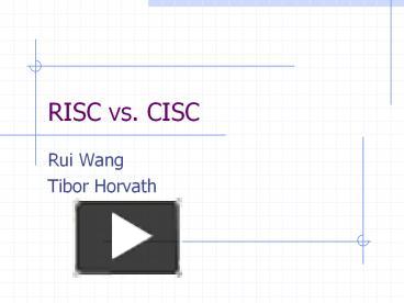 RISC vs. CISC presentation | free to download