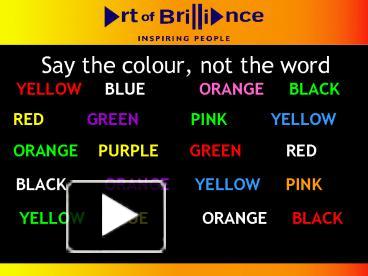 Say the colour, not the word presentation | free to view