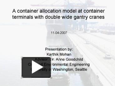 PPT – A container allocation model at container terminals with double ...