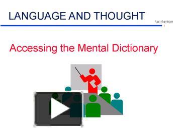 Accessing the Mental Dictionary presentation | free to view