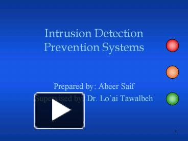 PPT – Intrusion Detection Prevention Systems PowerPoint presentation ...