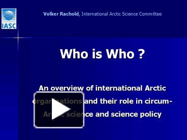 Who is Who presentation | free to view